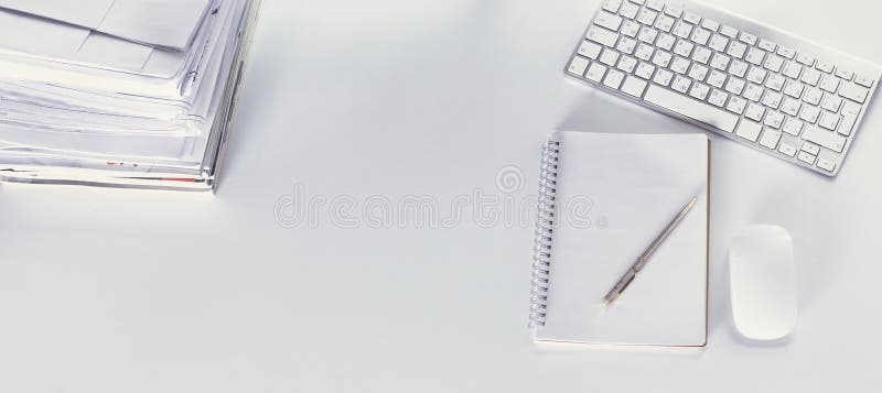 Workspace Desktop, Documents on the Office Table Stock Photo - Image of ...