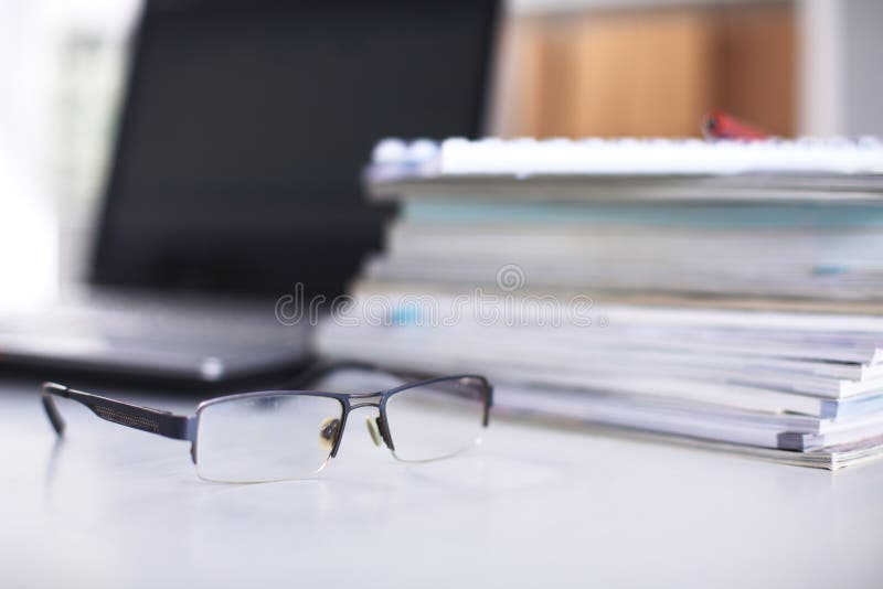Workspace Desktop, Documents on the Office Table Stock Photo - Image of ...