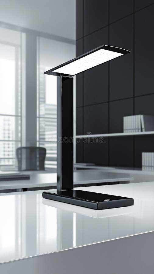 Futuristic Desk Lamp with Touchless Controls in a Modern Minimalist ...