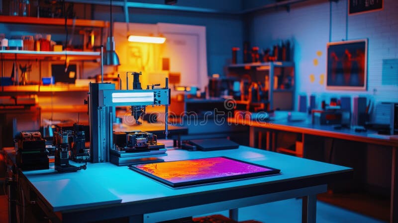 A Workspace Featuring a Small Heat Press Machine Used for Fabric ...