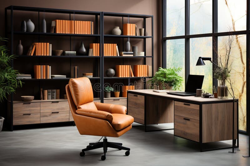 Workspace Featuring a Spacious, Ergonomic Desk Adorned with Minimal ...