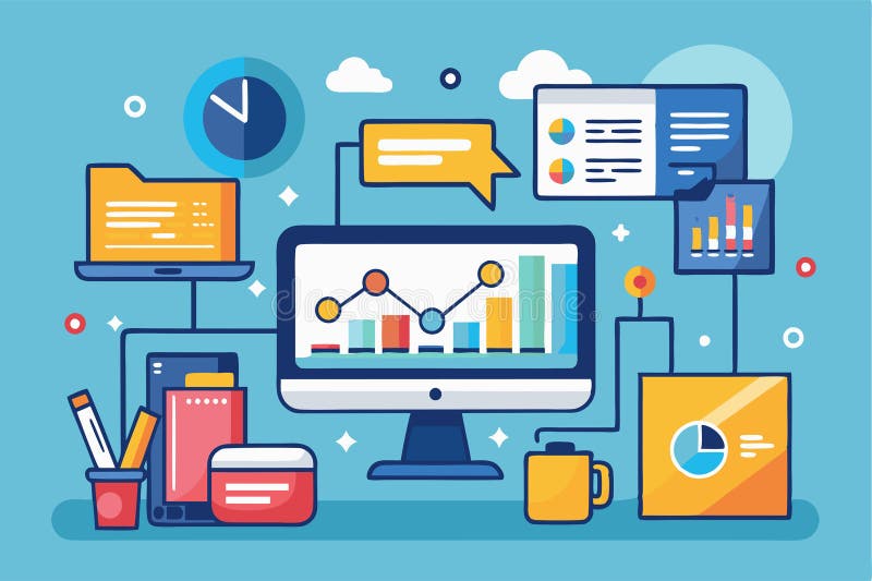 A Workspace is Filled with Folders and Charts Depicting Trending Data ...