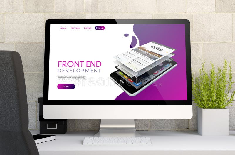 Workspace with Front End Website Stock Photo - Image of experience ...