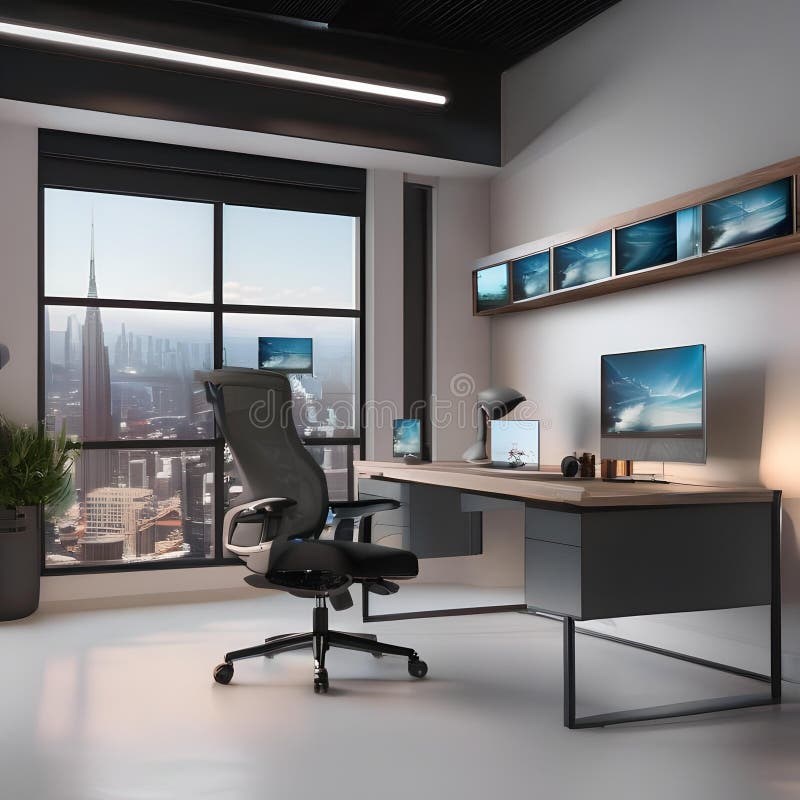 A Workspace with Futuristic VR Interfaces and Immersive AI-assisted ...