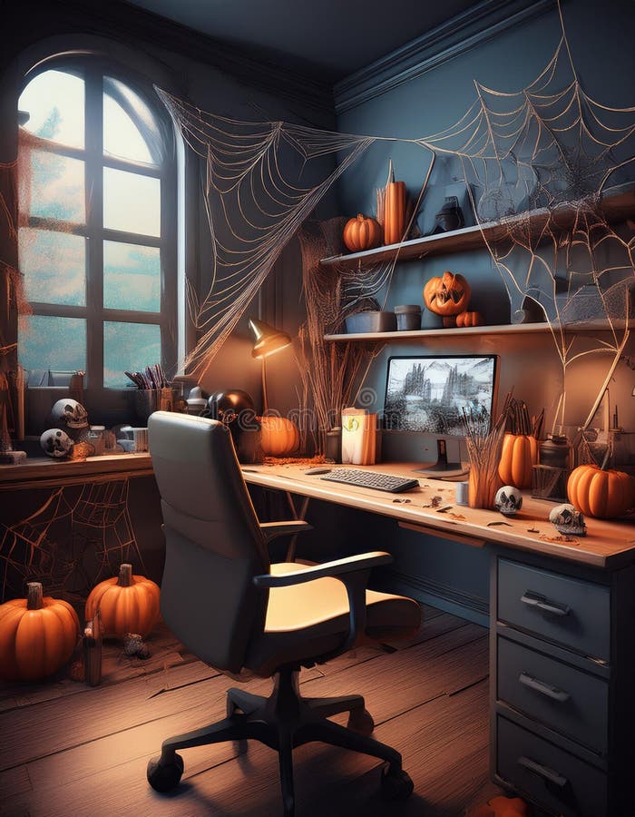 Workspace with a Halloween Makeover, Spooky yet Subtle, Cobwebs on ...
