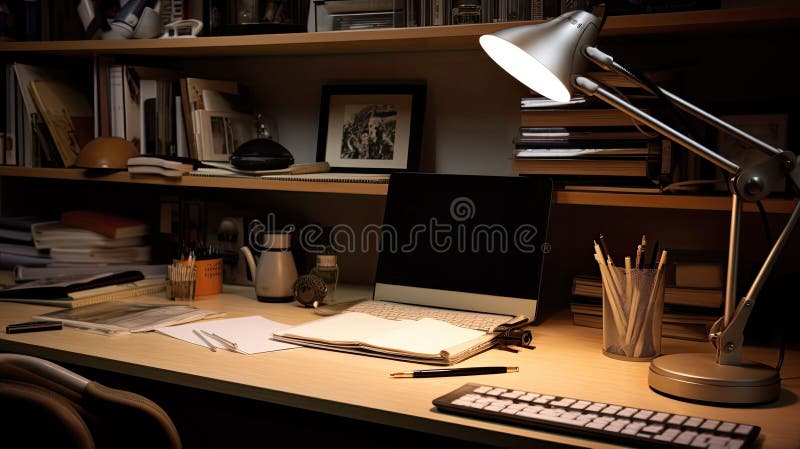 Workspace halogen light stock illustration. Illustration of bulb ...