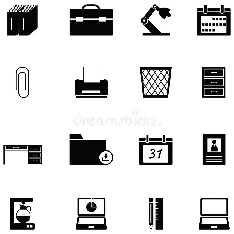 Workspace icon set stock vector. Illustration of business - 120574056