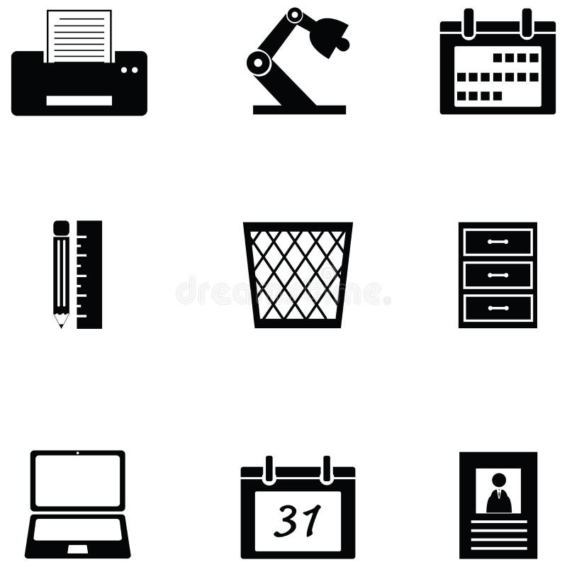 Workspace icon set stock vector. Illustration of icon - 120574154