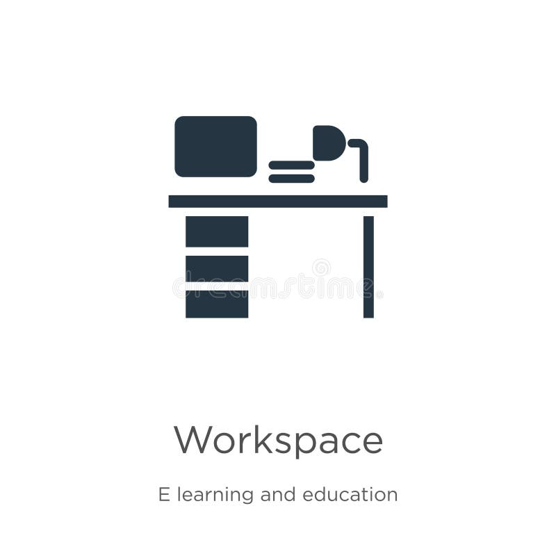 Workspace Icon Vector. Trendy Flat Workspace Icon from E Learning ...