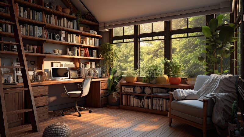 Workspace interior room stock illustration. Illustration of quotes ...