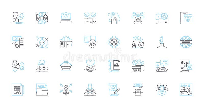 Workspace Layout Linear Icons Set. Collaborative, Ergonomic, Organized ...
