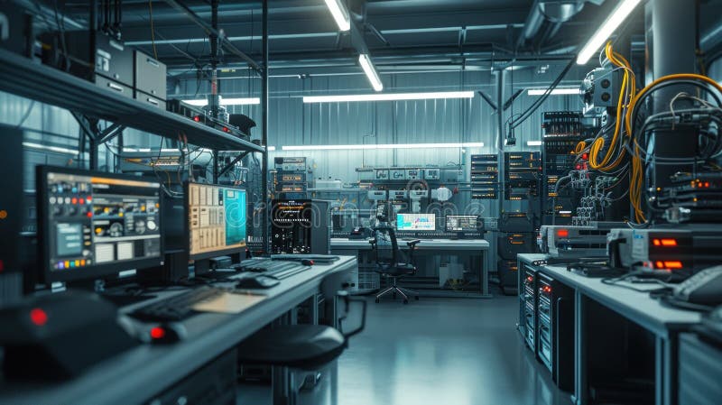 Workspace in an Manufacturing Company and Equipment Stock Image - Image ...