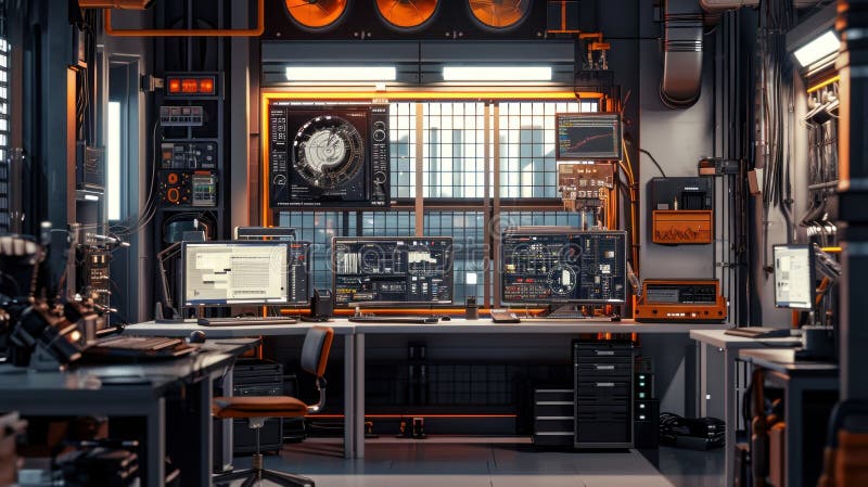 Workspace in an Manufacturing Company and Equipment Stock Image - Image ...