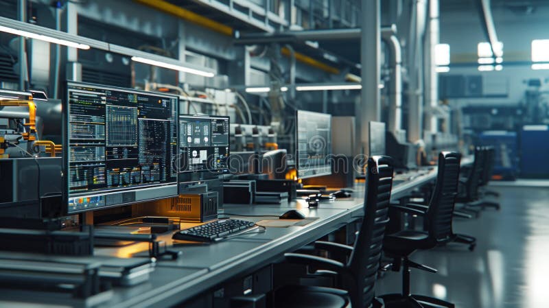 Workspace in an Manufacturing Company and Equipment Stock Image - Image ...