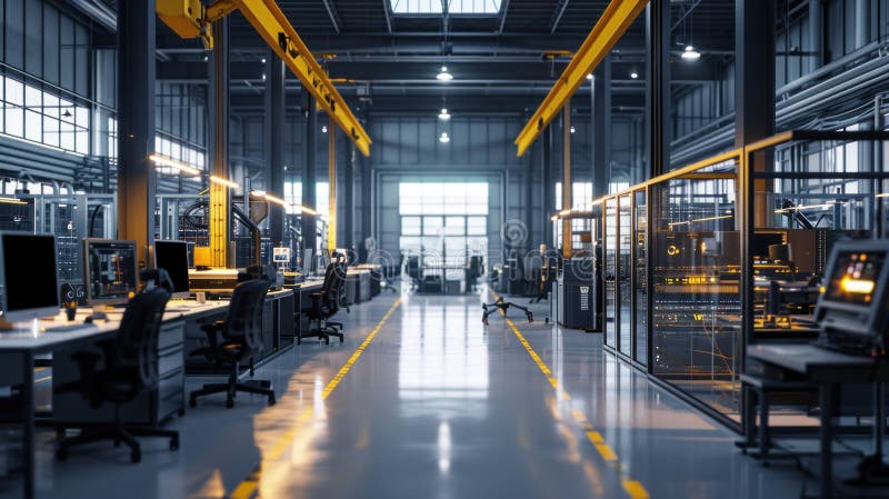 Workspace in an Manufacturing Company and Equipment Stock Image - Image ...