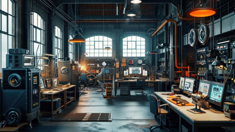 Workspace in an Manufacturing Company and Equipment Stock Photo - Image ...