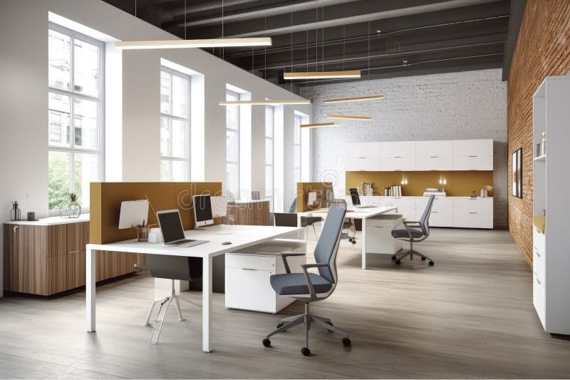 Workspace With Modern Design And Sleek Furniture To Create Productive