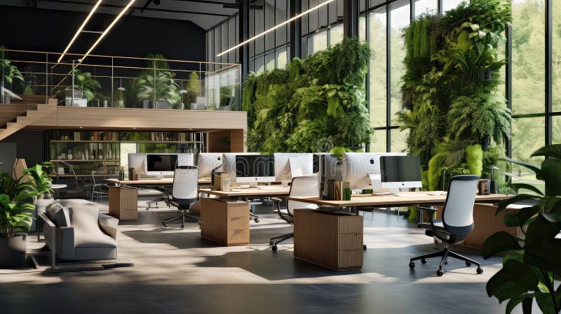 Workspace Modern Office Background Stock Illustration - Illustration of ...