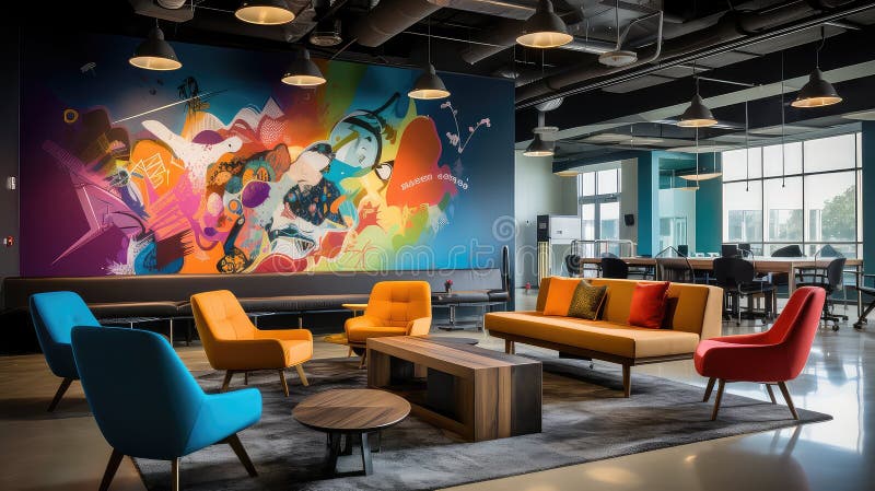 Workspace Modern Office Background Stock Illustration - Illustration of ...