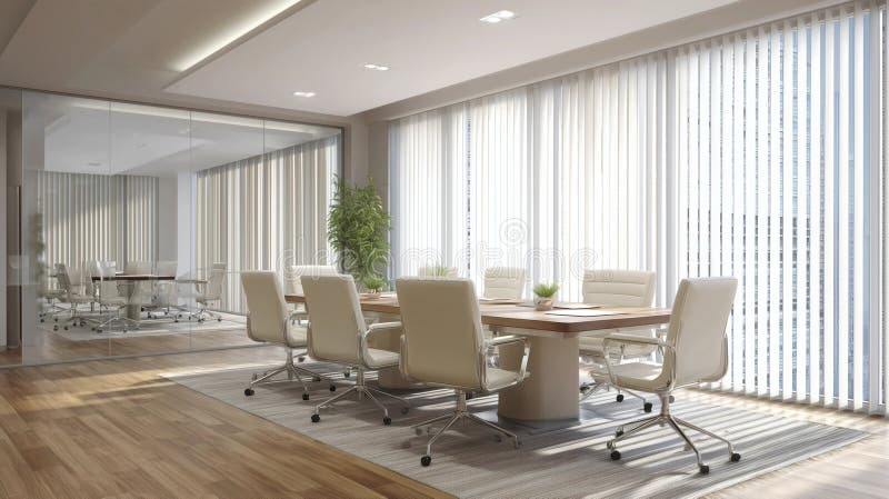 Workspace with Modular Conference Table, Acoustic Wall Panels, and ...