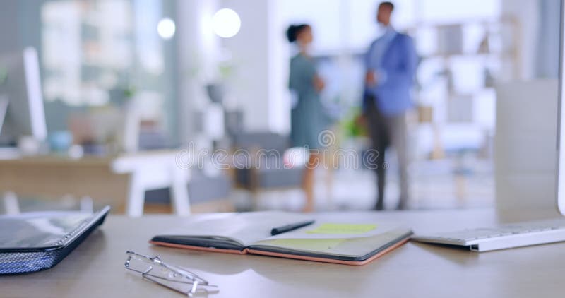 Workspace, Notebook and Office Desk and Computer for an Employee ...