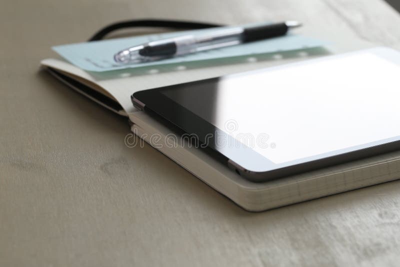 Workspace. Objects on the Table Stock Image - Image of blank, white ...