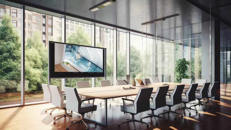 Workspace Office Building Inside Stock Illustration - Illustration of ...