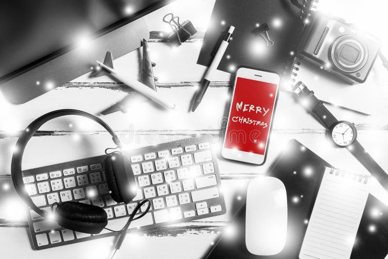 Workspace Office Desk with Essentials Working Stuff with Message ...