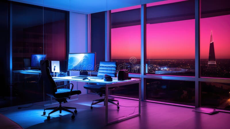 Workspace Office Led Lighting Stock Illustration - Illustration of ...