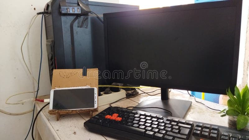 Workspace in the Office a Set of Computer Tools Stock Photo - Image of ...