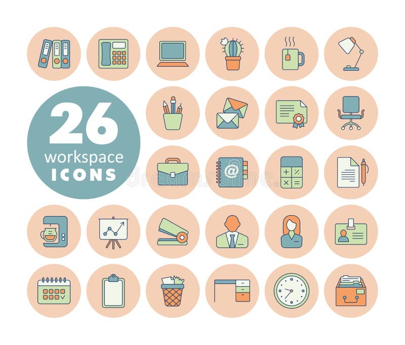 Workspace Outline Icon. Workspace Sign Stock Vector - Illustration of ...