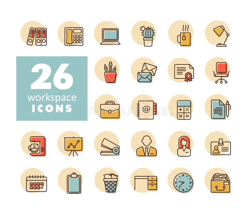 Workspace Outline Icon. Workspace Sign Stock Vector - Illustration of ...