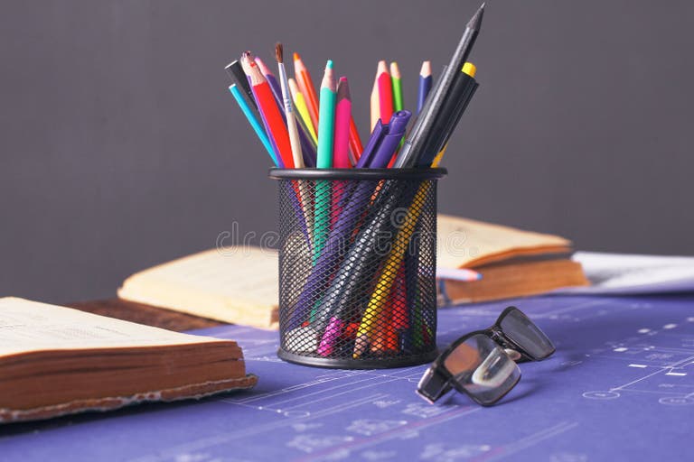 Workspace Presentation Mockup, Desktop Computer and Office Supp Stock ...