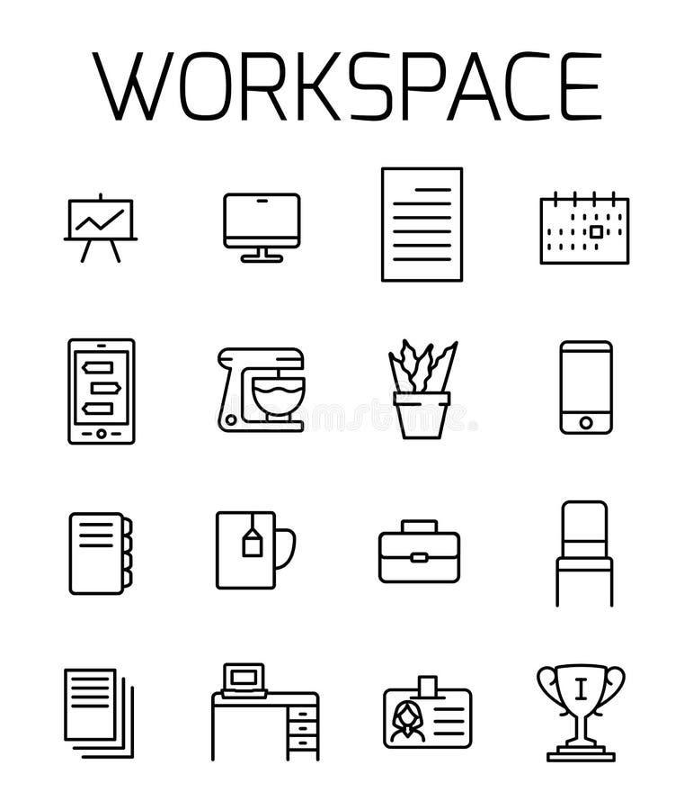 Workspace Pictograms Stock Illustrations – 200 Workspace Pictograms ...