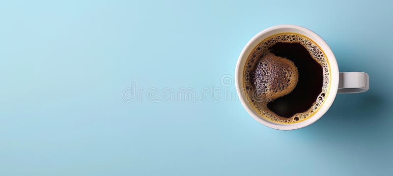 Workspace Relaxation Coffee Break on Light Blue Desk, Pastel Background ...