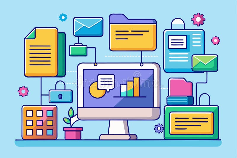 This Workspace Showcases Data Input Tasks with Computers, Folders, and ...