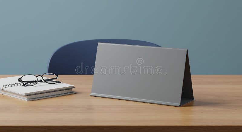 Workspace Still Life Composition with Notepad, Eyeglasses, and Blank ...
