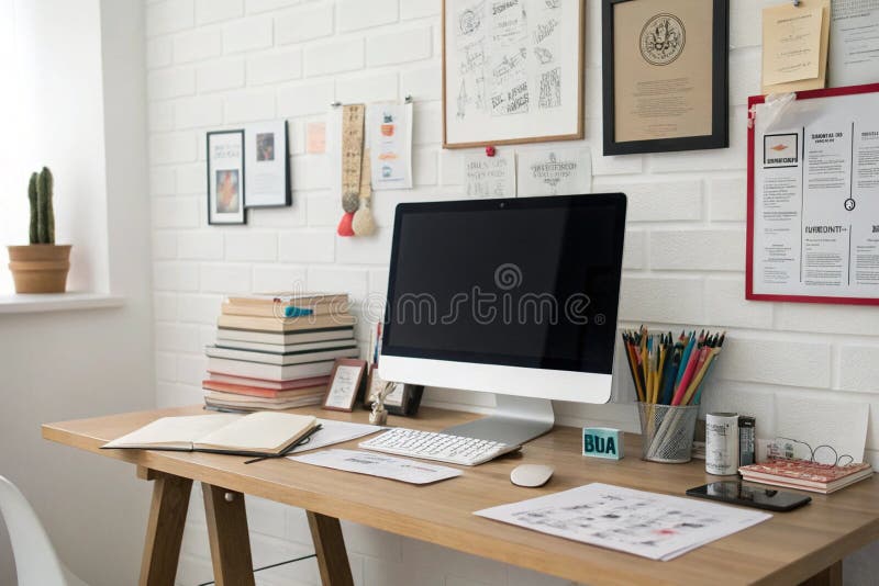Still Life of Graphic Design Studio Stock Illustration - Illustration ...