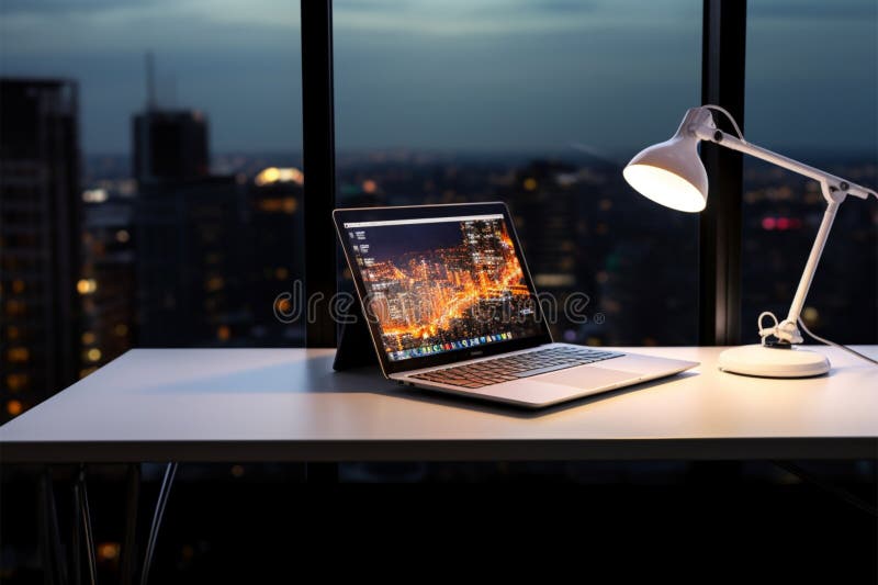 Workspace Tech Desk Features Notebook Computers for a Digital Work ...