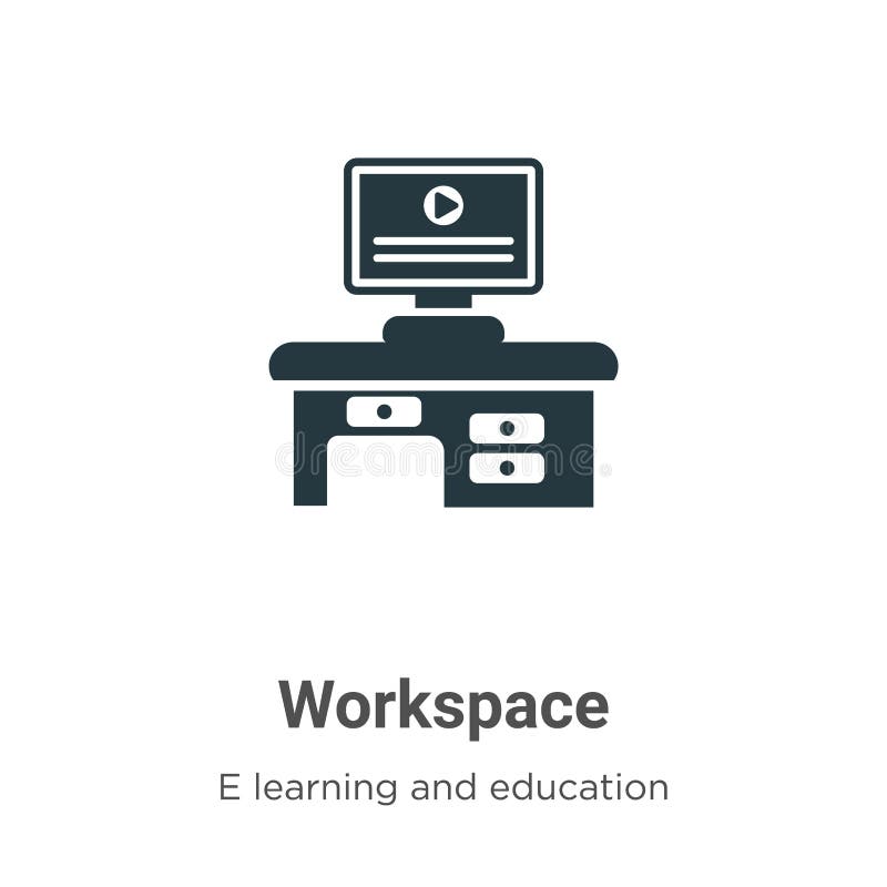 Workspace Vector Icon on White Background. Flat Vector Workspace Icon ...