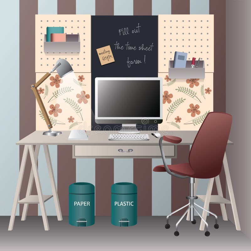 Workspace. Vector Illustration Decorative Design Stock Vector ...
