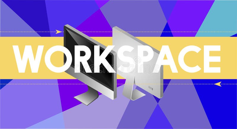 Workspace Word with Graphic Design Vector Concept Stock Vector ...