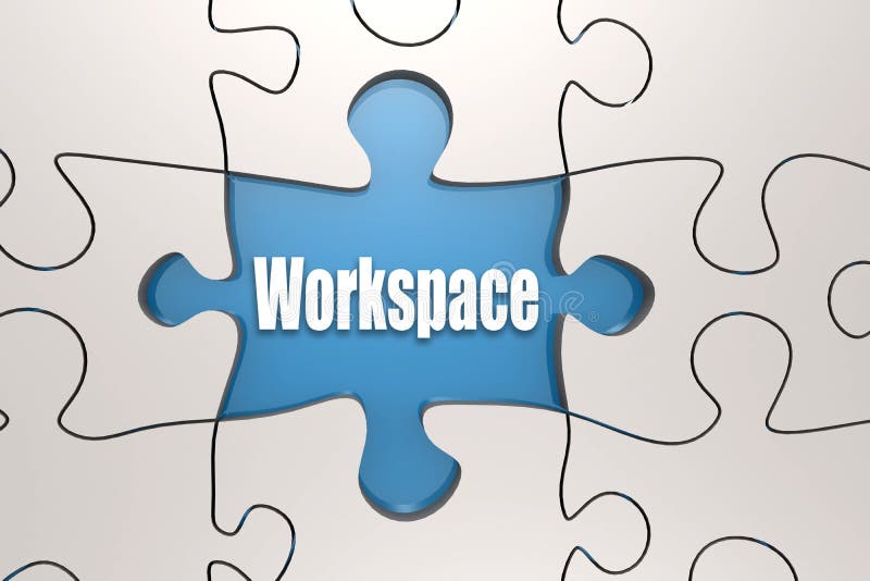 Workspace Word on Jigsaw Puzzle Stock Illustration - Illustration of ...