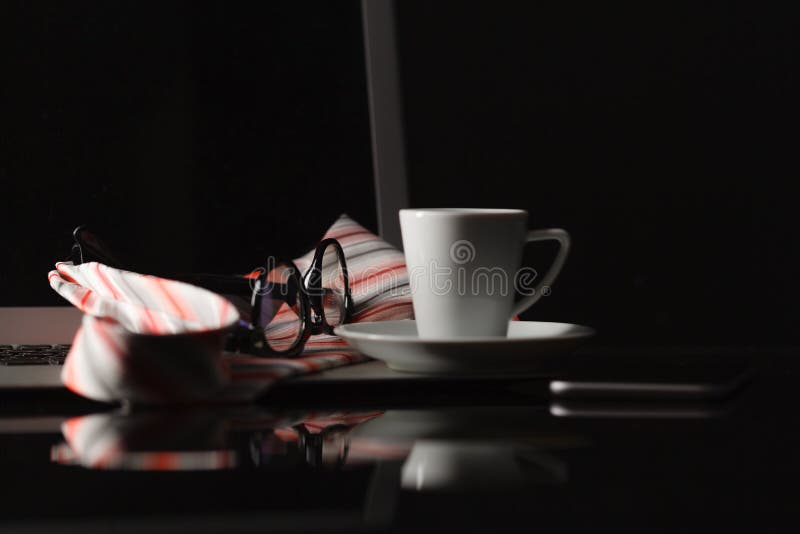 Workspace Work Desktop with Laptop an Cup of Coffee Stock Image - Image ...