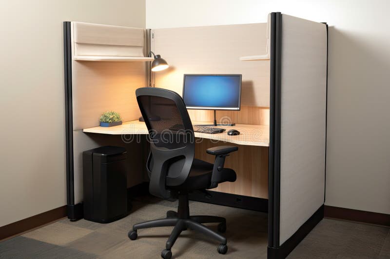 Workstation with Adjustable Height Desk, Cozy Chair and Privacy Screen ...