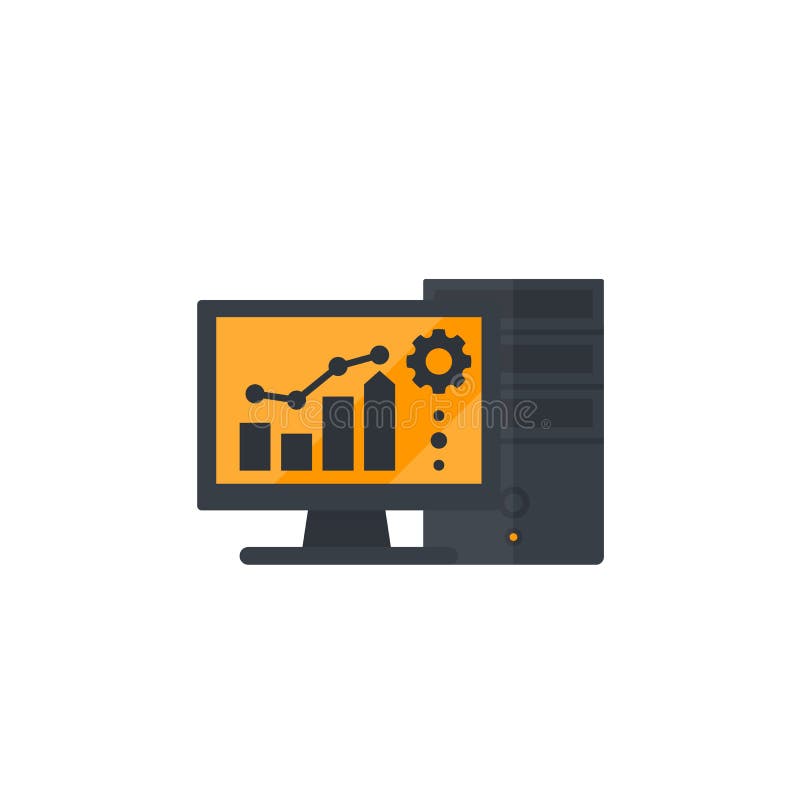 Workstation Computer Monitor Line Icon Stock Vector - Illustration of ...