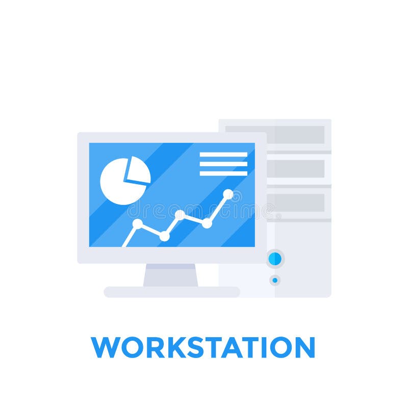 Workstation Computer Vector Illustration Stock Vector - Illustration of ...