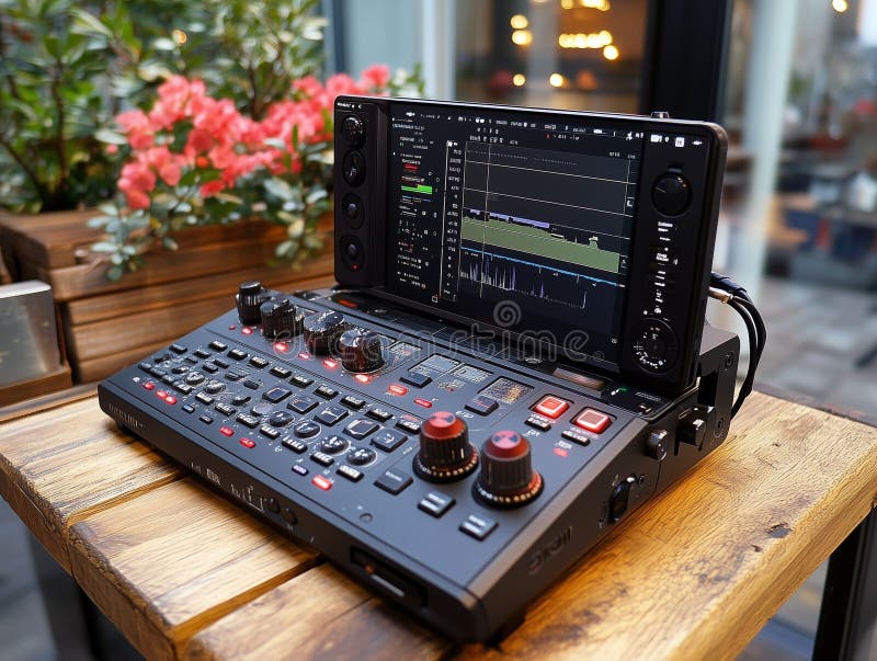 Workstation with Editing Software Setup Stock Illustration ...