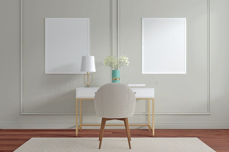 Front View Workstation Two Frame N Mockup Stock Illustrations – 1 Front ...