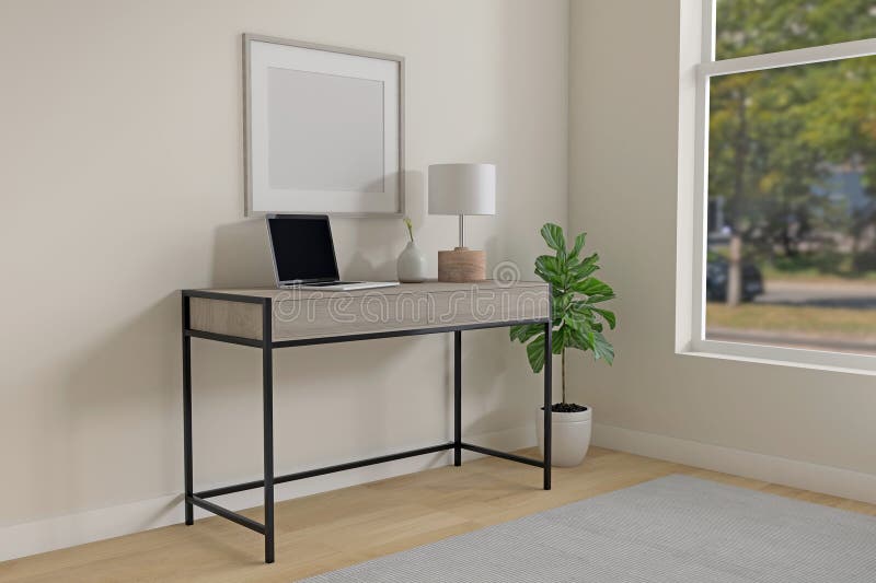 Side View Workstation with Frame & Screen Mockup Stock Photo - Image of ...